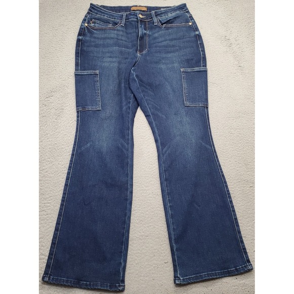 Judy Blue | Jeans | Judy Blue Cargo Bootcut Jeans Women 4w Blue Cotton ...